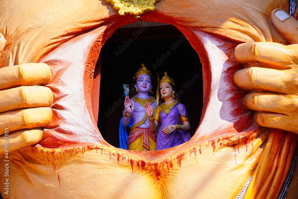 hanumaan and his chest and showing ram and sita Stock Photo | Adobe Stock