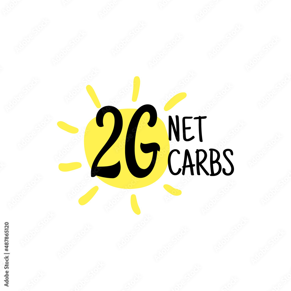 2g net carbs sign at product label design Stock Vector | Adobe Stock