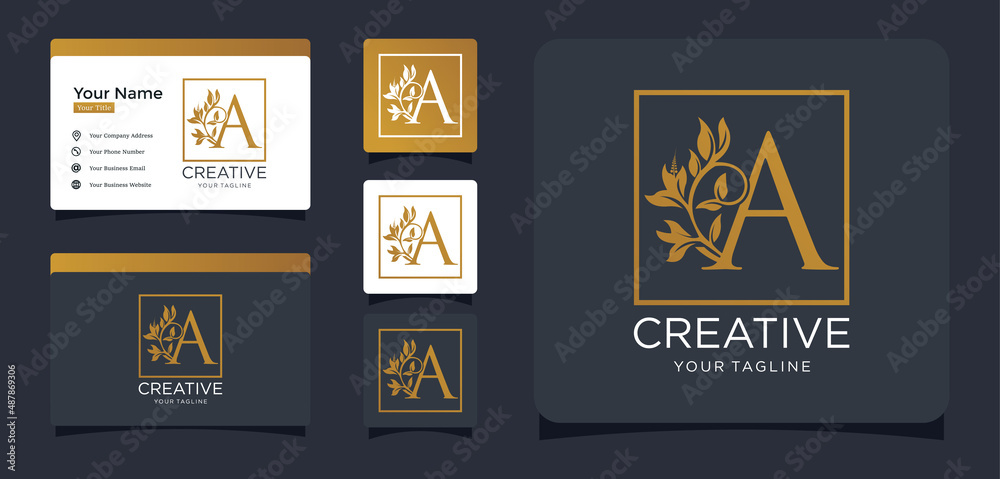 letter A beauty and fashion design inspiration Stock Vector | Adobe Stock