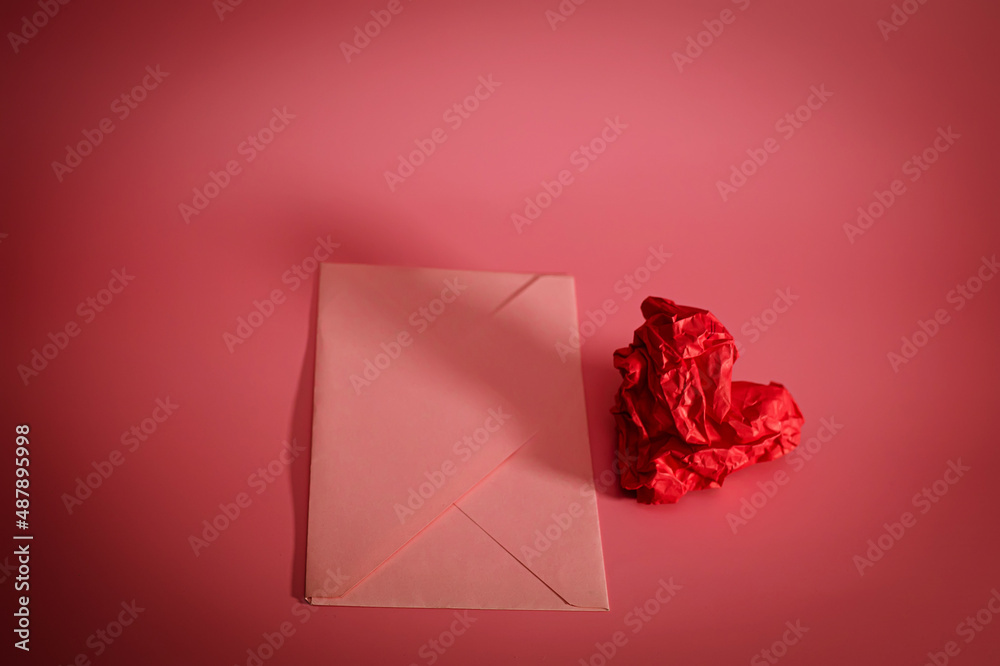 Paper heart - a crumpled sheet of paper for writing with a craft ...