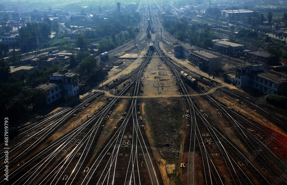 Zhengzhou north station railway Stock Photo | Adobe Stock