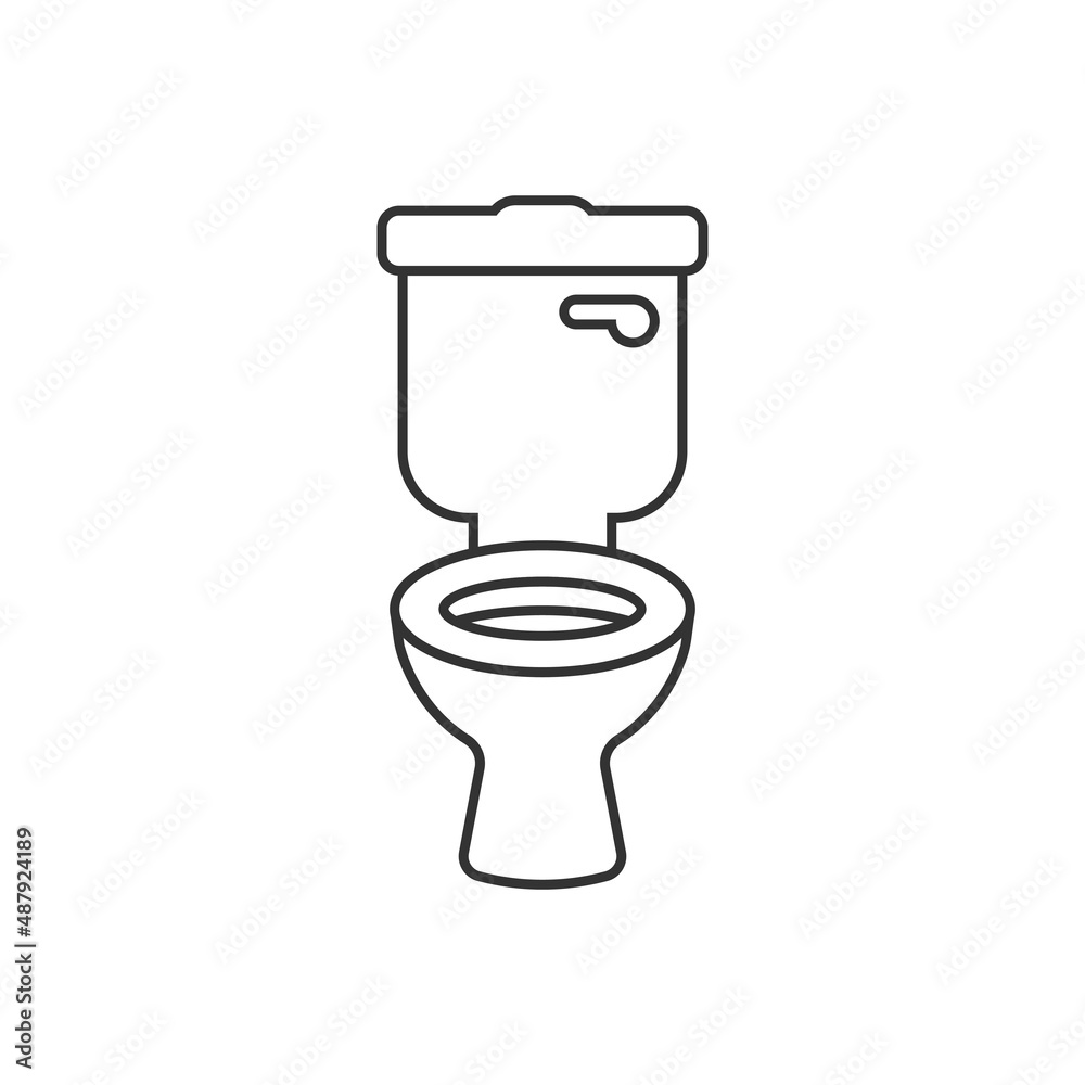 Toilet bowl icon in flat style. Hygiene vector illustration on isolated ...