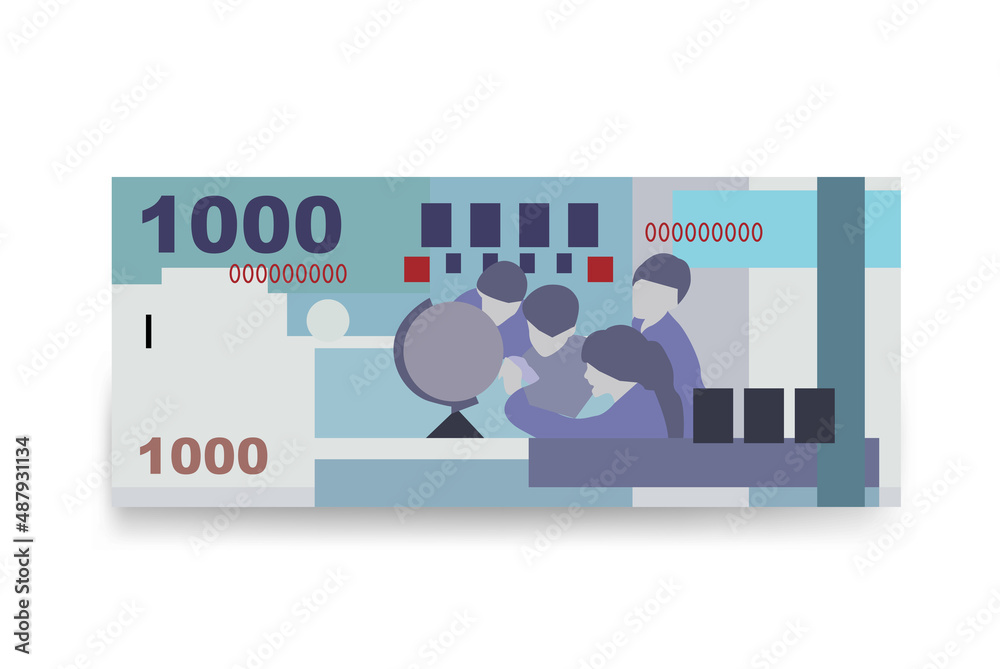 New Taiwan Dollar Vector Illustration. Taiwanese money set bundle ...