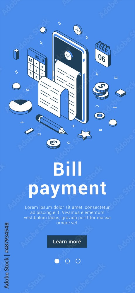 Bill payment smartphone application digital check in online receipt ...