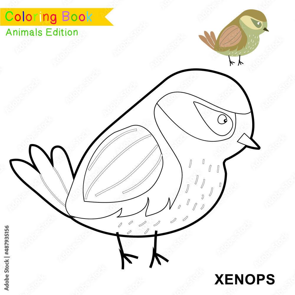 Children coloring page of animal kingdom. Kids art activity page. Funny ...