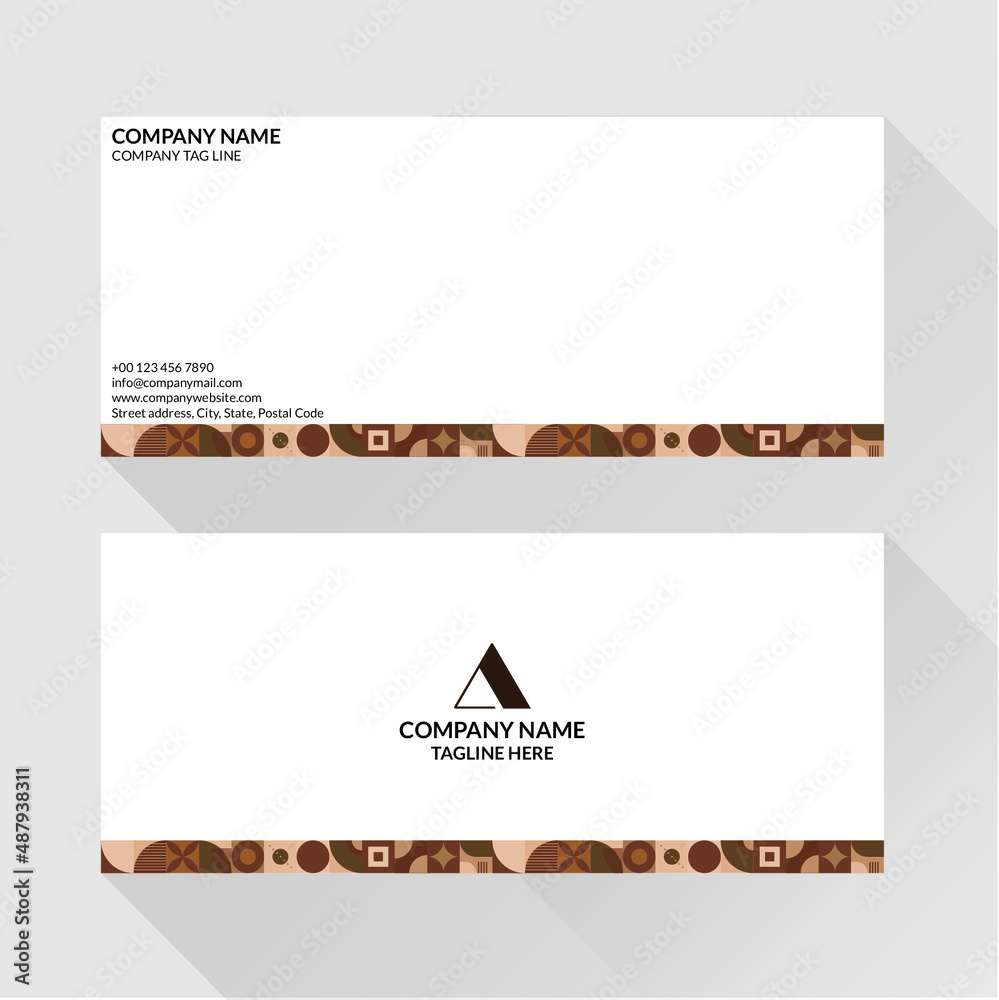 Geometric pattern envelope design template with front and back side ...
