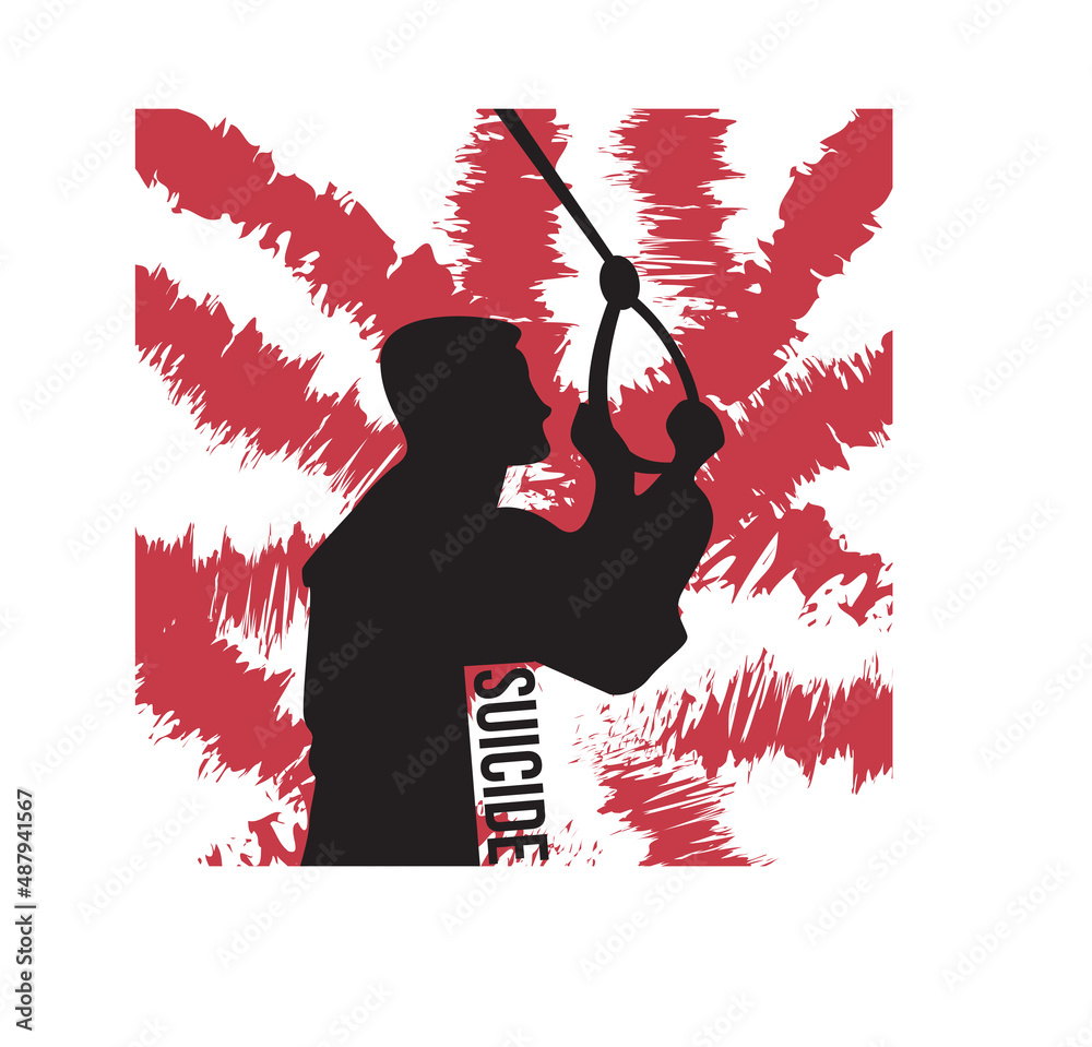 Suicide vector illustration design suitable for crime scene murder ...
