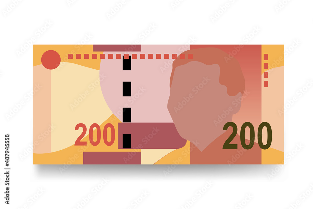 South Africa Rand Vector Illustration. African money set bundle ...