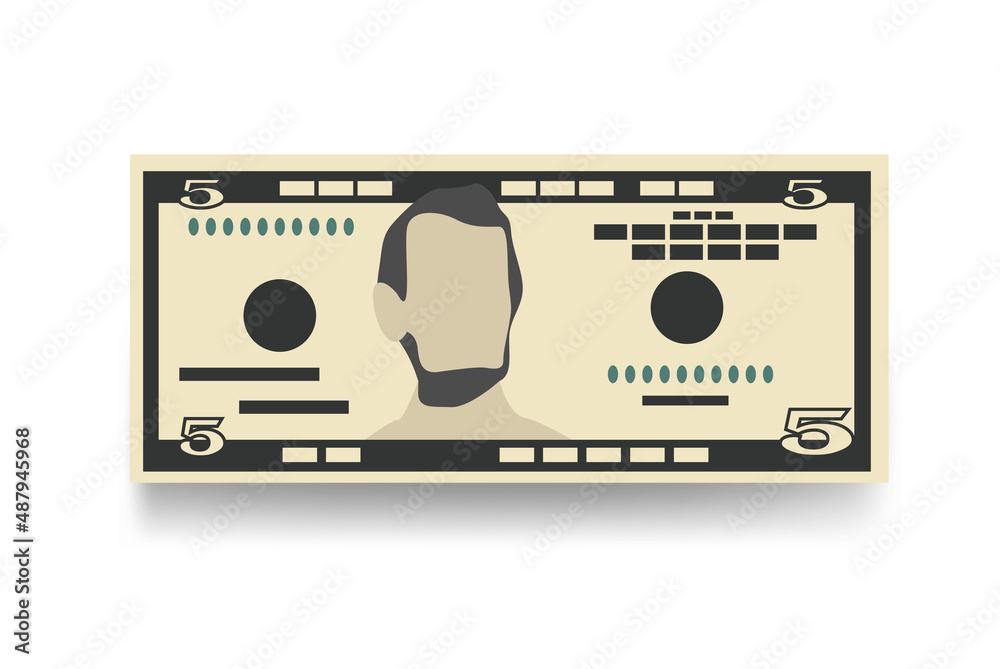 American dollar Vector Illustration. US money set bundle banknotes ...
