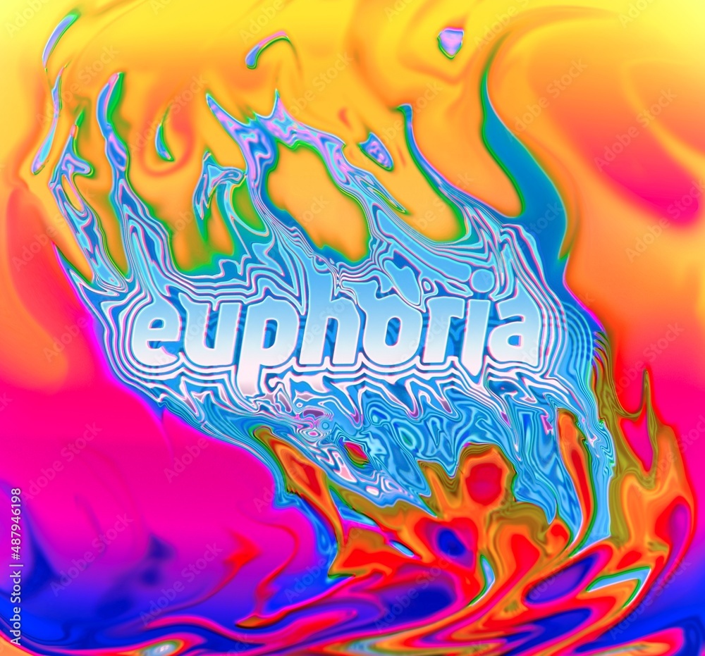 Euphoria. Abstract concept colorful illustration in the 80s and 90s ...