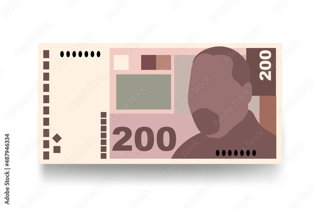 Croatian Kuna Vector Illustration. Croatia money set bundle banknotes ...