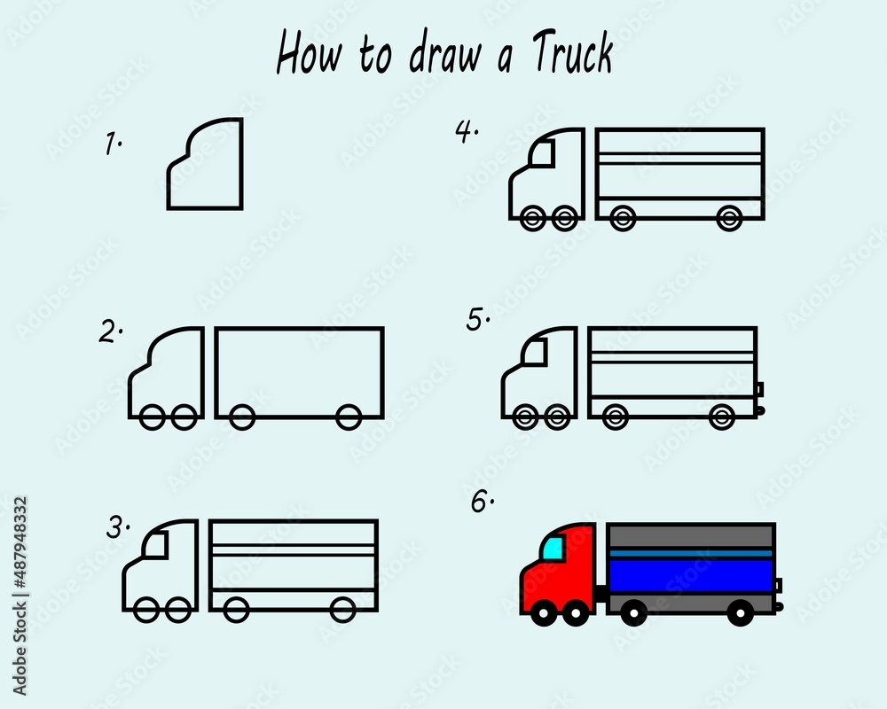 Truck Drawings Step By Step
