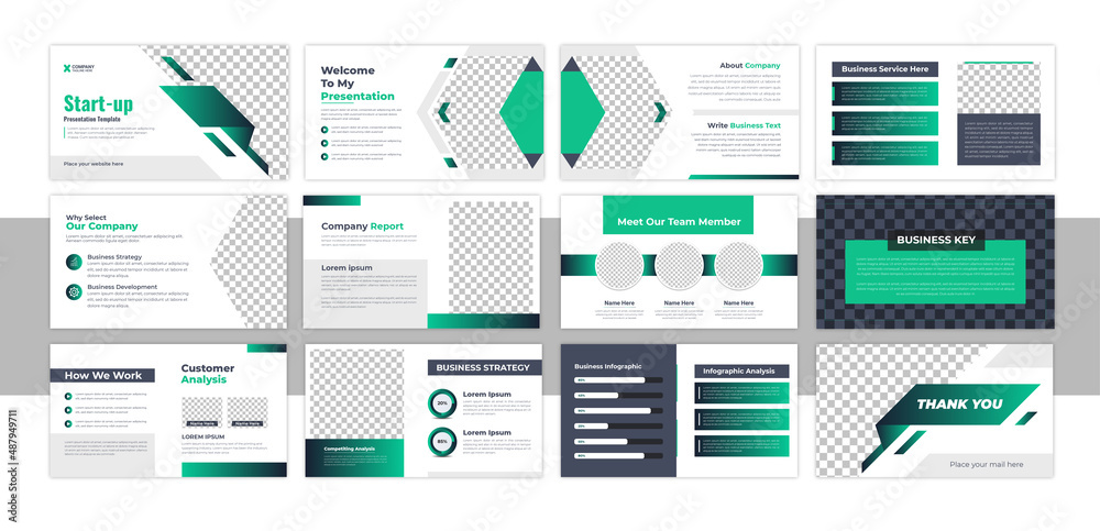 Creative business presentation slide template design set. Business ...