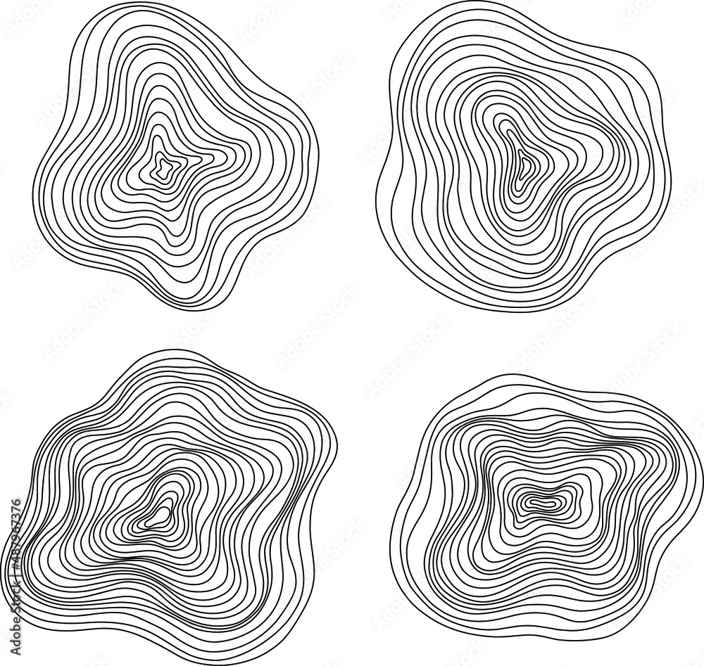 Abstract tree rings. Vector topographic map concept. Seamless ...