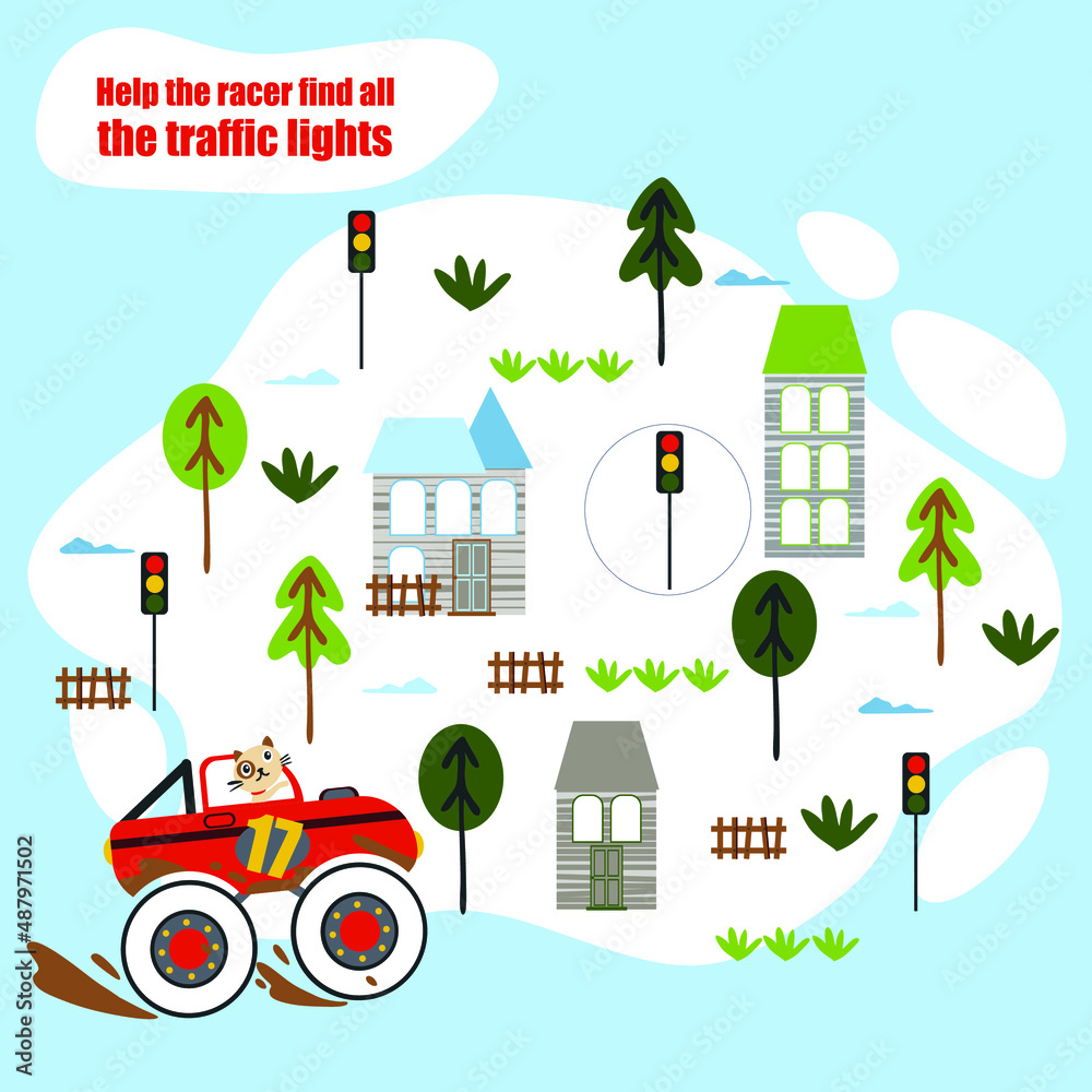 I spy game. Count the transport. Kids mini game for development. Stock ...
