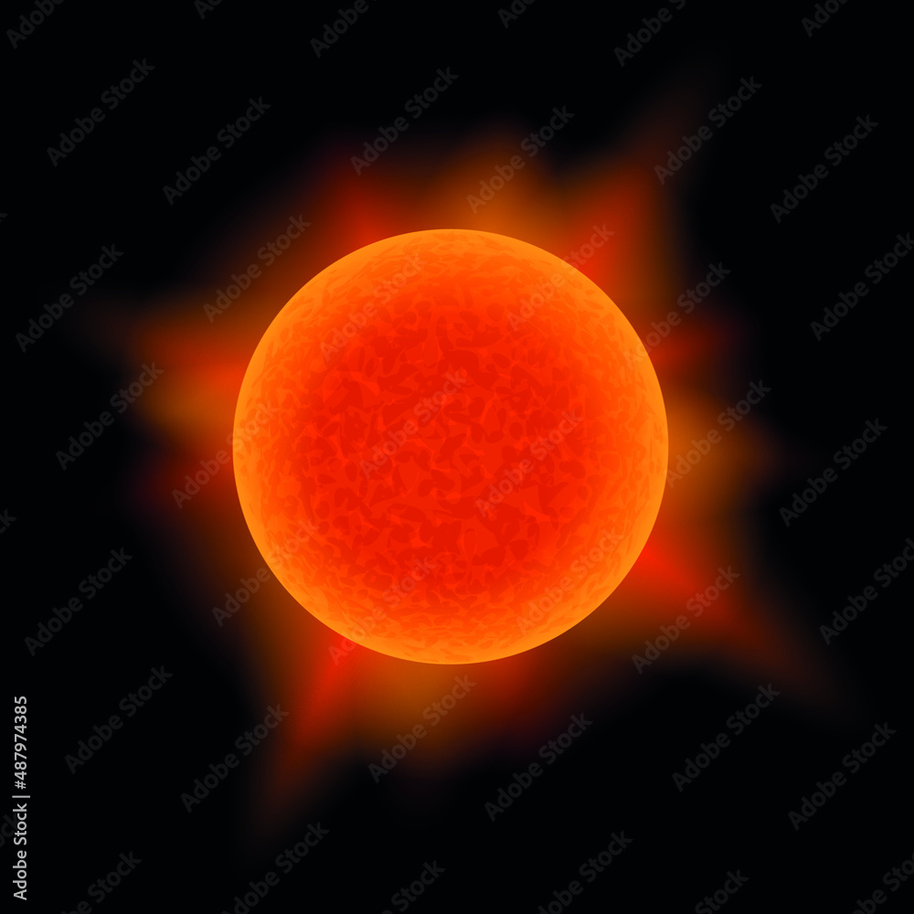 Red dwarf star, vector illustration of space Stock Vector | Adobe Stock