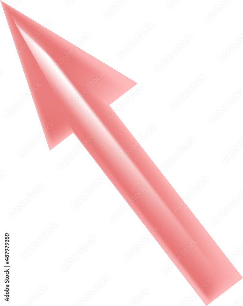 cute pink arrow left cursor red little arrow 3d image Stock Vector ...