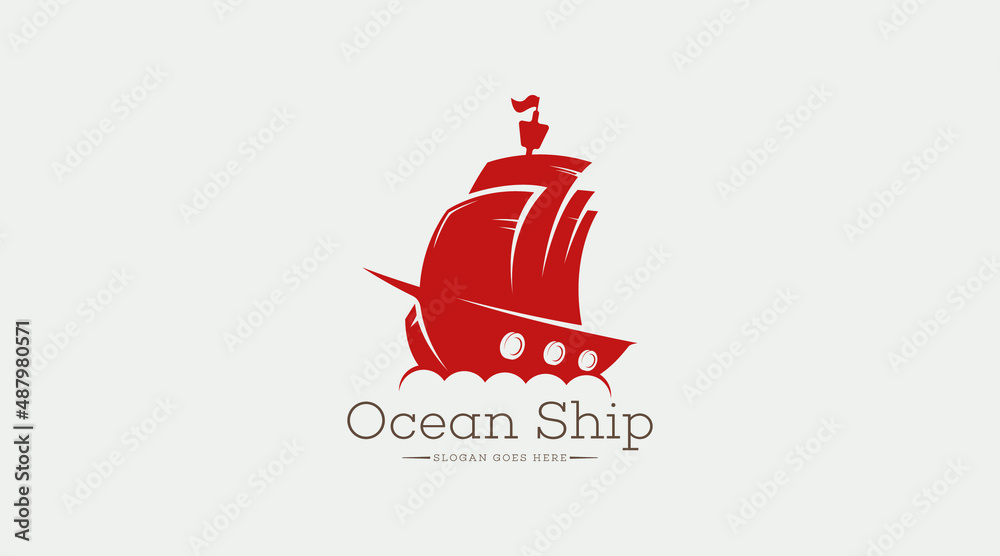 Ship Logo Concept Design Vector. Ship Logo for Travel and Holiday Stock ...