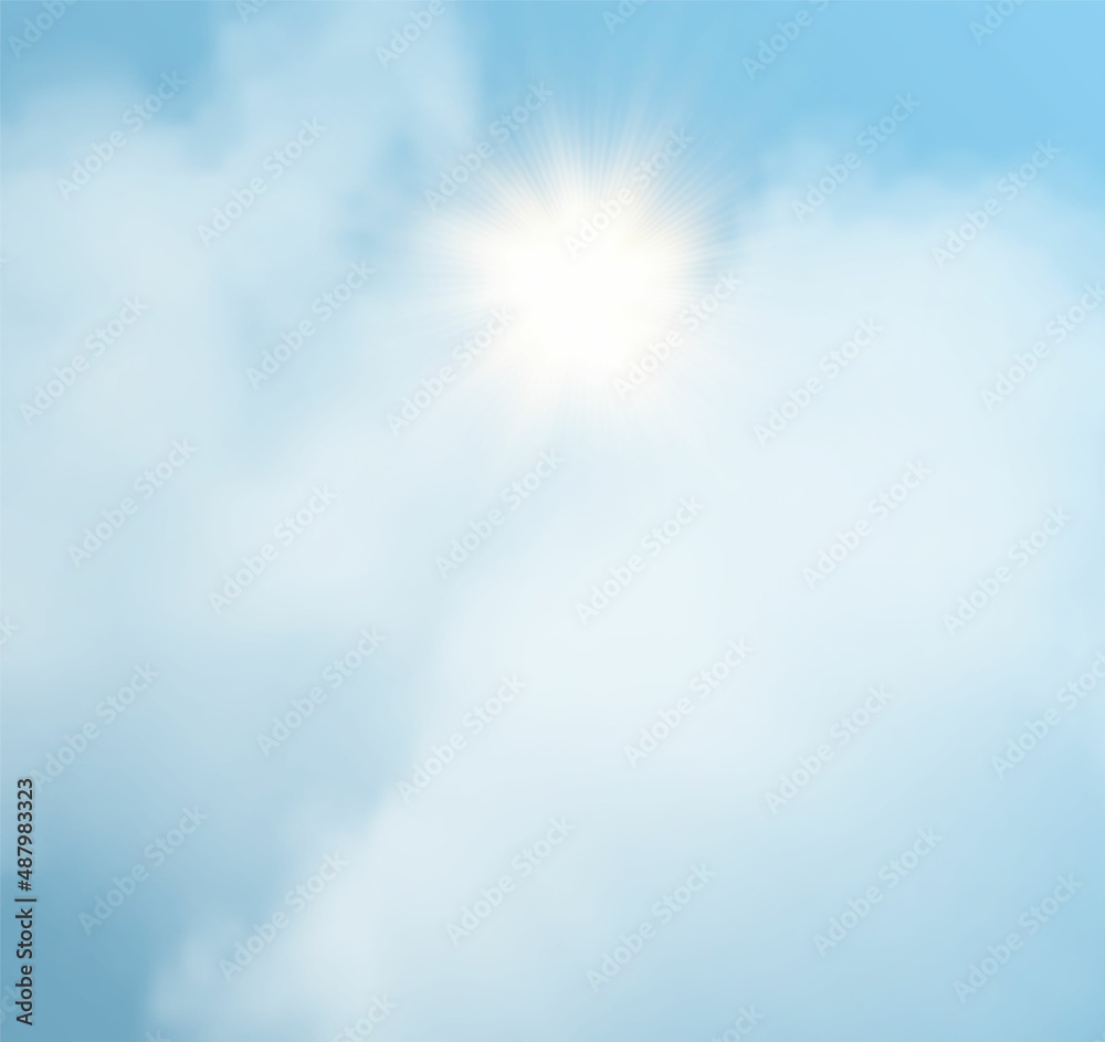 Realistic gold sun in PNG transparent vector cloud. Vector star gold ...