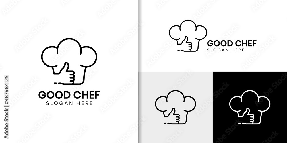 Good food and good chef restaurant logo design vector icon symbol Stock ...