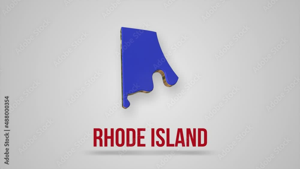 Animated line map showing the state of Rhode Island from the United ...