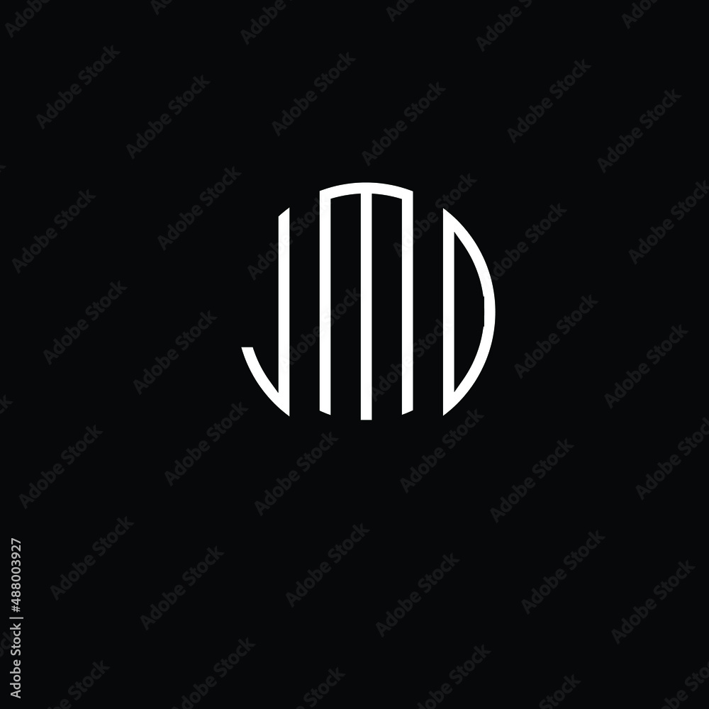 Title: JMD Letter logo design with a circular shape vector in ...
