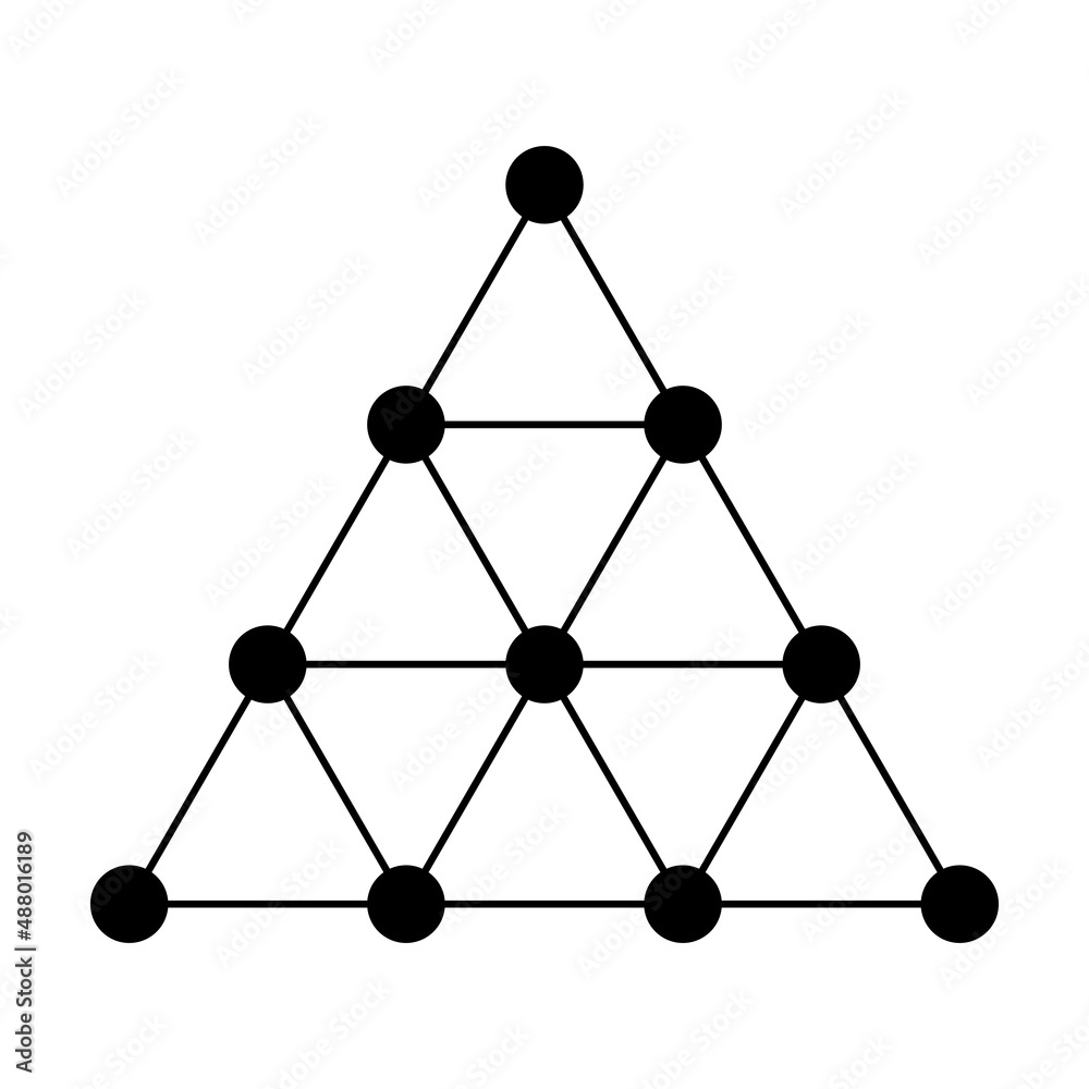 Tetractys, or tetrad, or tetractys of the decad. A triangular figure ...