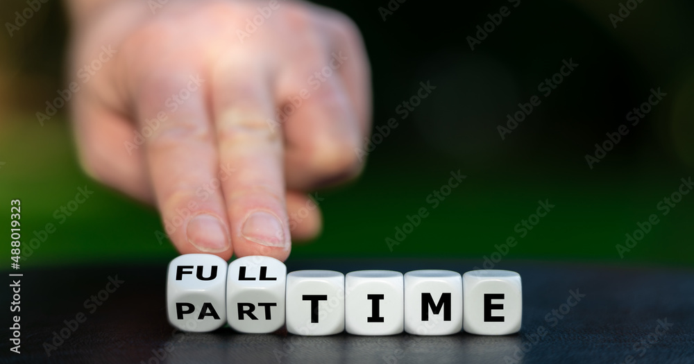 Symbol for getting a full time job. Hand turns dice and changes the ...