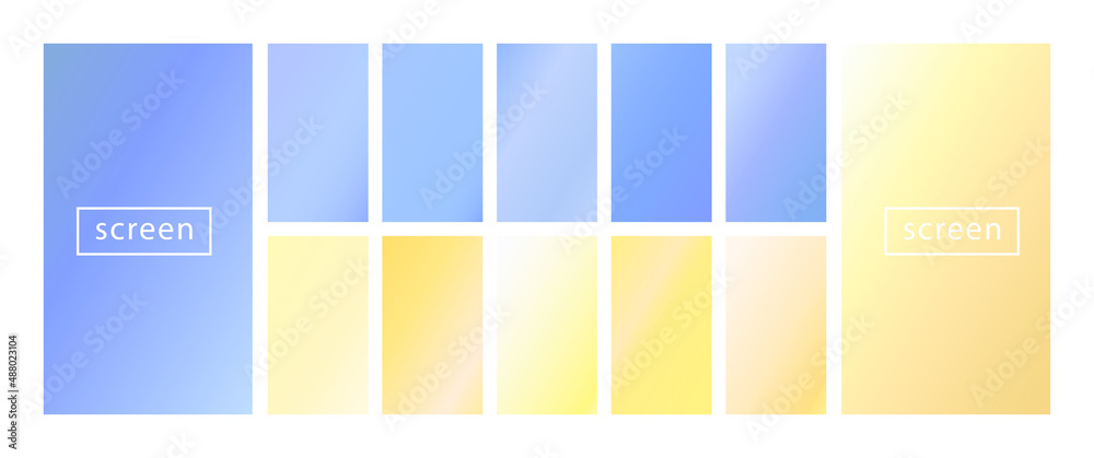 Mobile screen lock display collection of colorful backgrounds in trendy ...