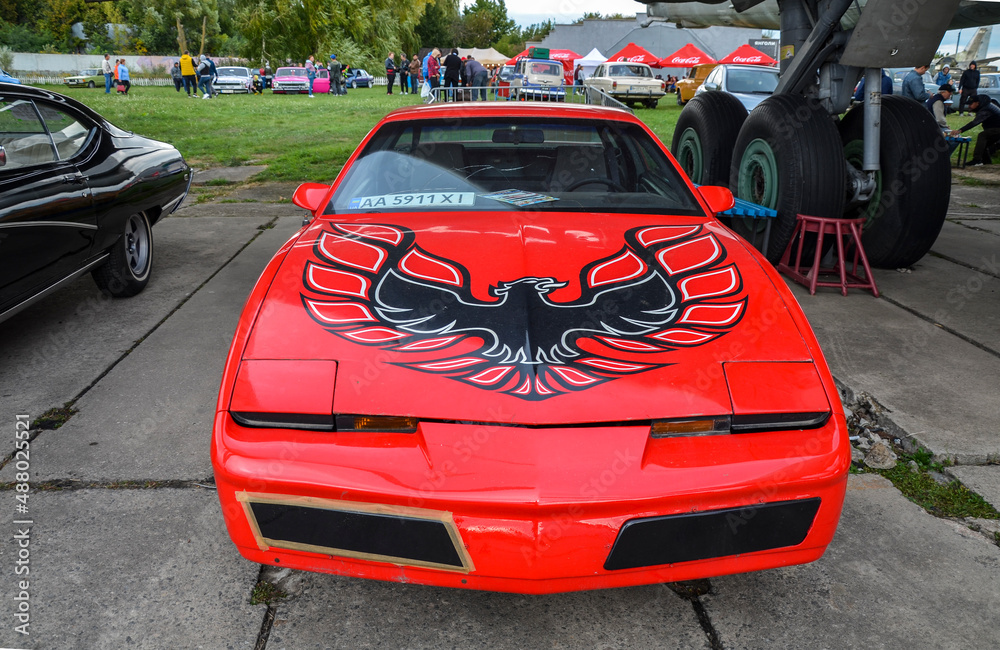 Classic American Muscle car Pontiac Firebird 3rd Generation display at ...