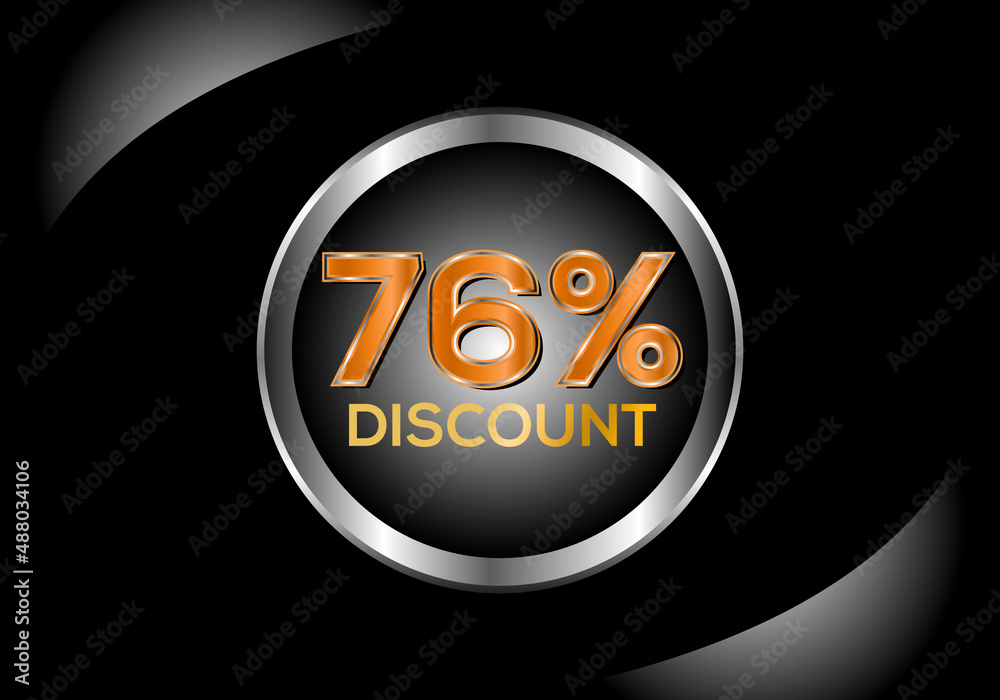 76% Discount and sale labels Icon. Price off tag icon. special offer ...