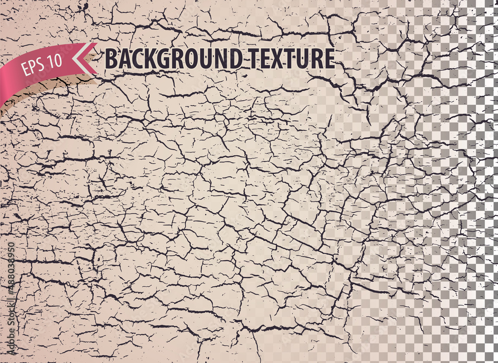 Isolated rough overlay grunge texture with craquelure effect. Abstract ...