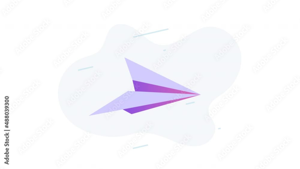 paper plane fly animation.4K seamless loop video animation footage ...