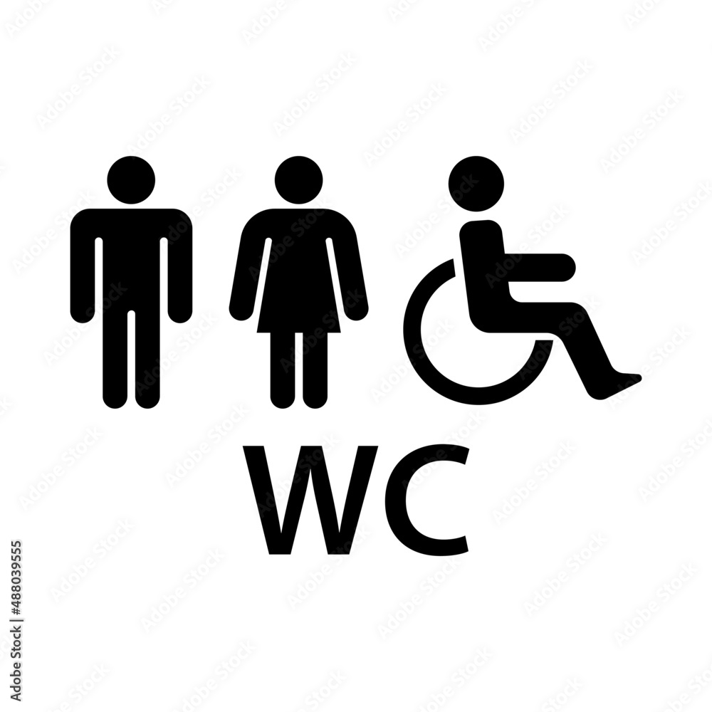 Vector pictogram public toilet and wc logo Stock Vector | Adobe Stock