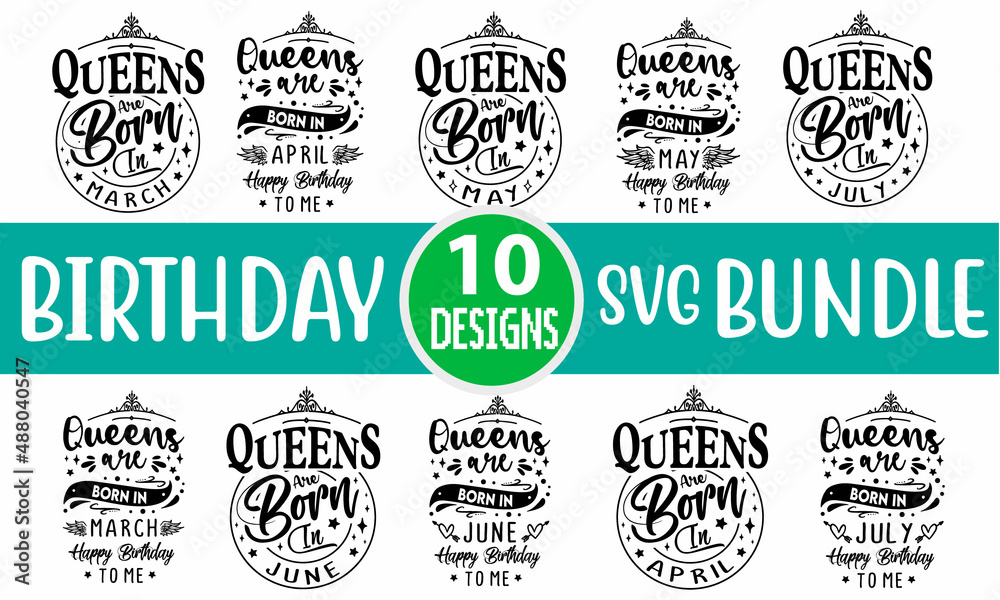 Birthday SVG Bundle Stock Vector | Adobe Stock