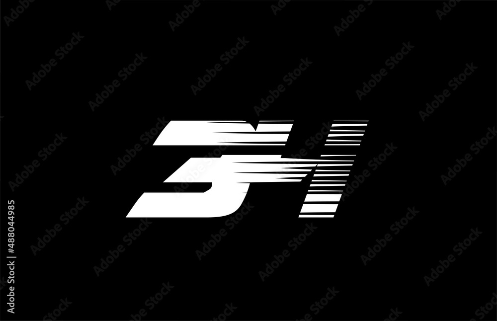 black and white simple 34 number logo icon design. Creative template ...