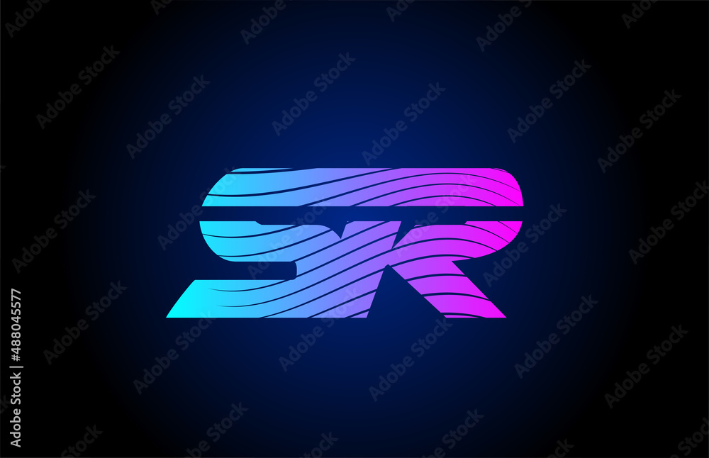 pink SR alphabet letter logo icon design. Creative letter combination ...