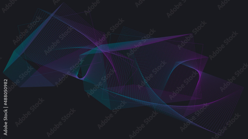 abstract background; 4k background with cubes; dynamic lines; 4k ...