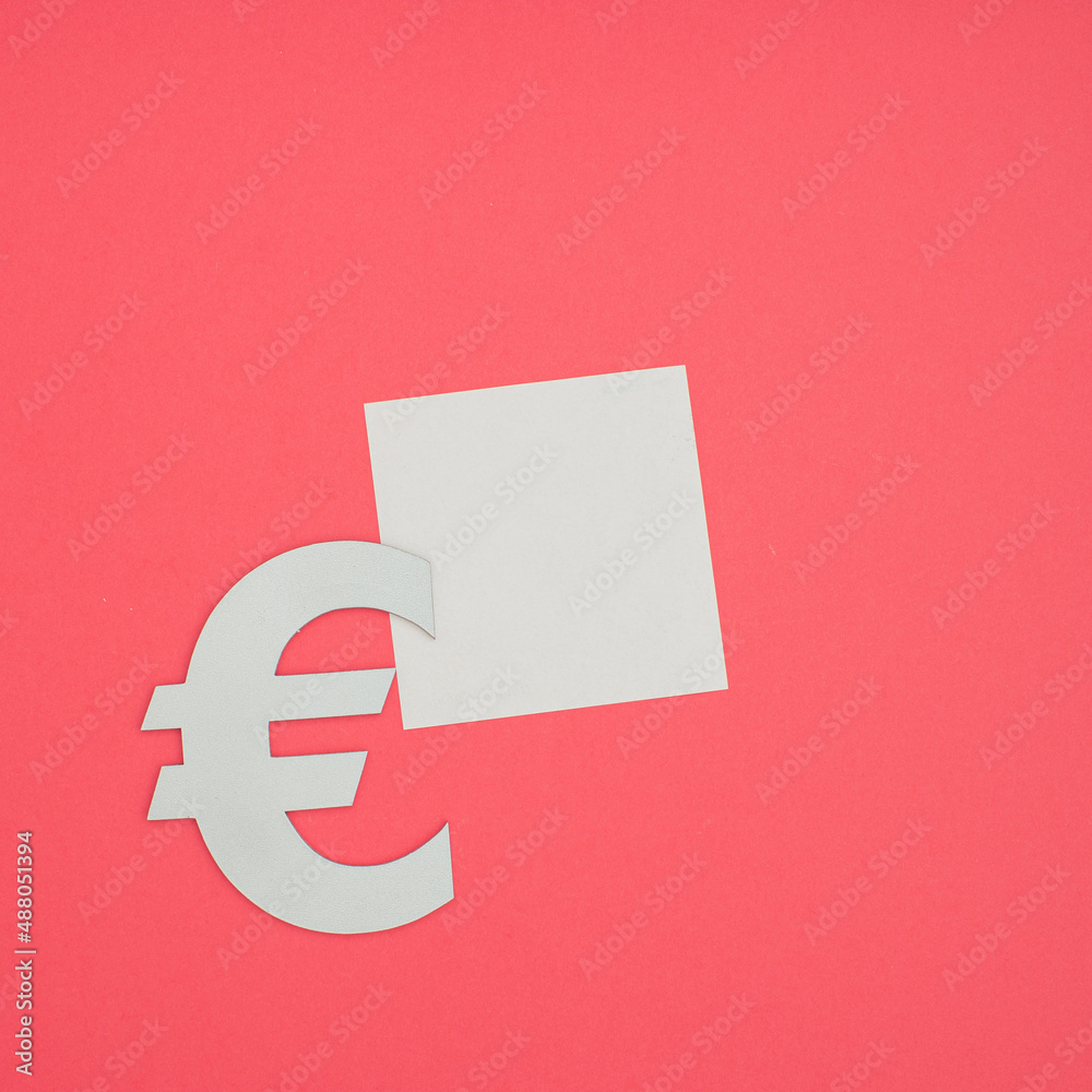 Euro Square leaflet mock up blank template design idea. Gray euro ...