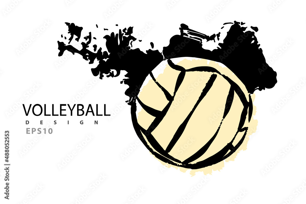 Volleyball banner design, grunge style. Vector illustration for sports ...
