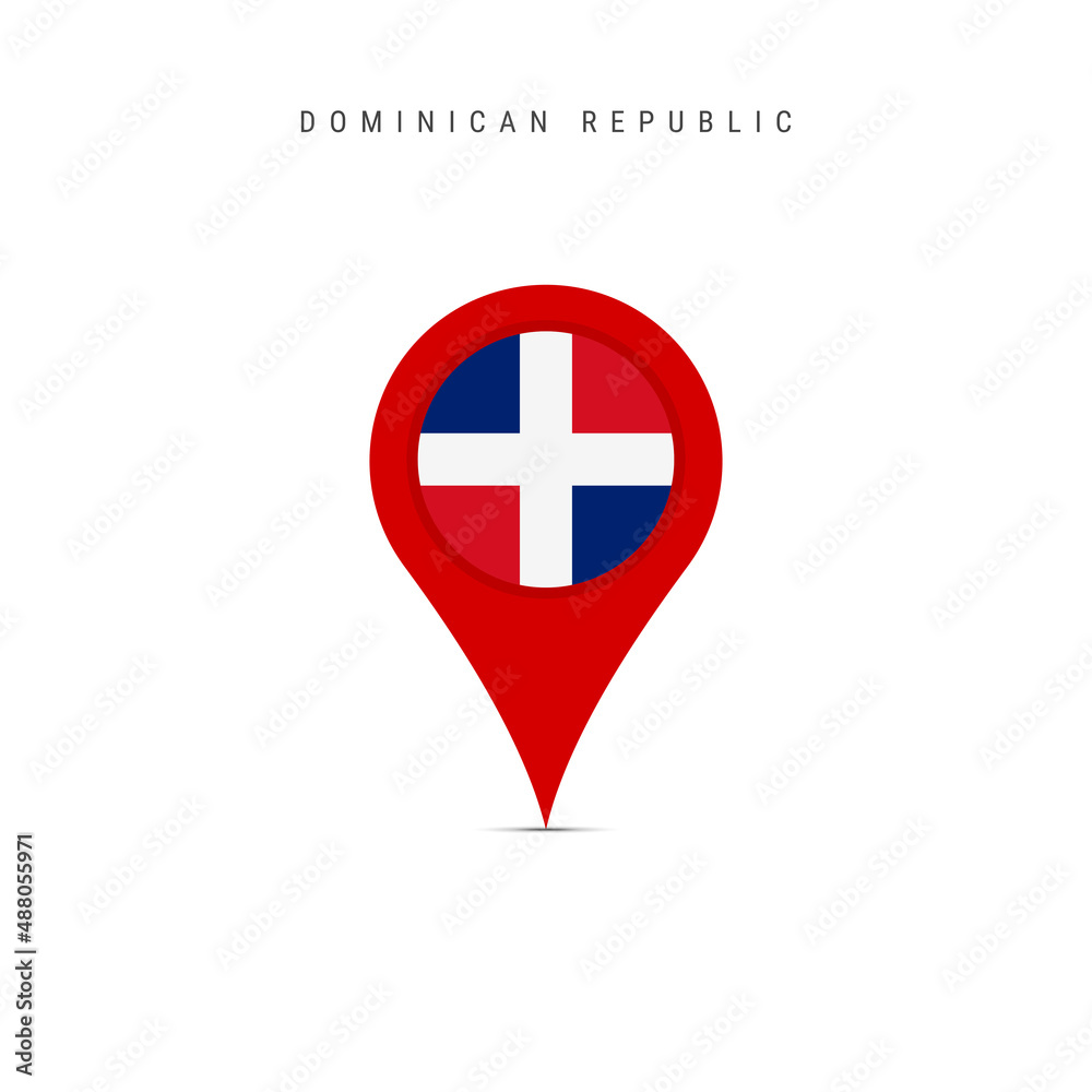 Vecteur Stock Teardrop map marker with flag of Dominican Republic ...