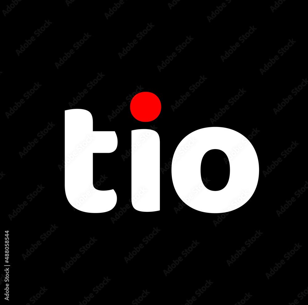 TIO company name initial letters monogram. tio icon with red dot. Stock ...
