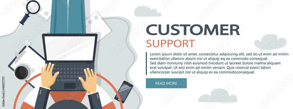 Live support concept. Business customer care service concept. Icon for ...