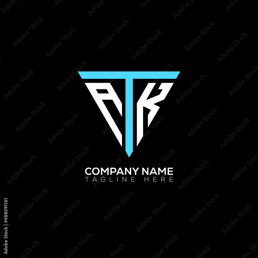 ATK letter logo design on black background.ATK creative initials letter ...