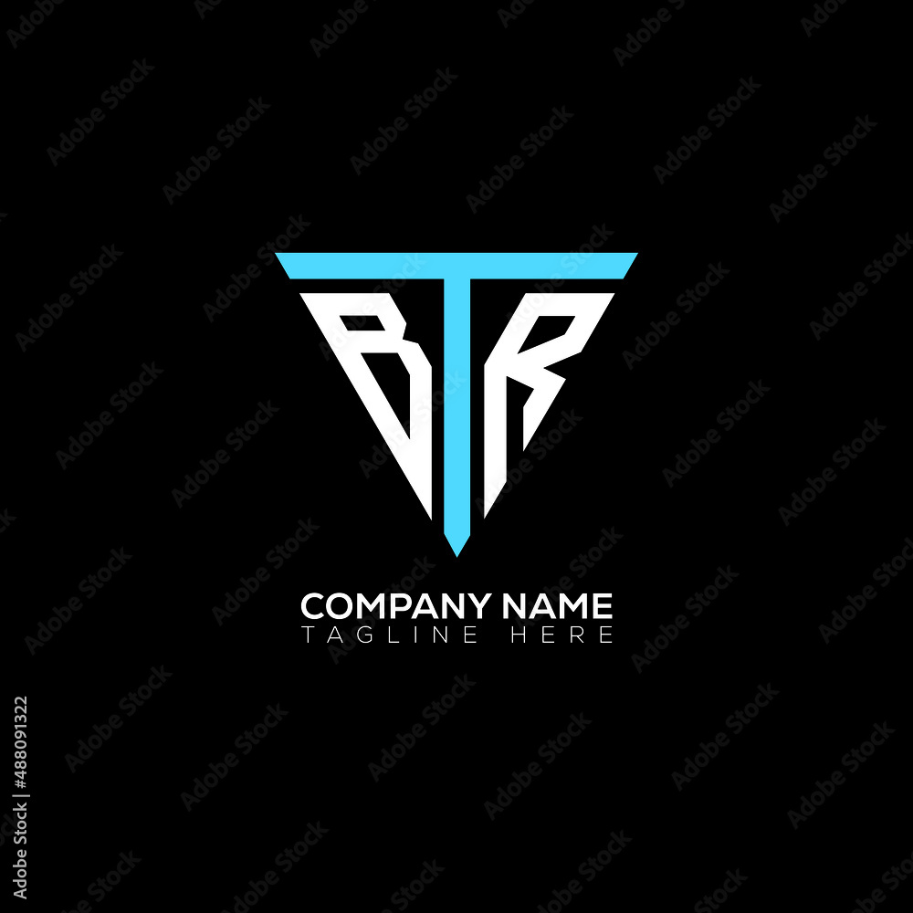 BTR letter logo design on black background.BTR creative initials letter ...