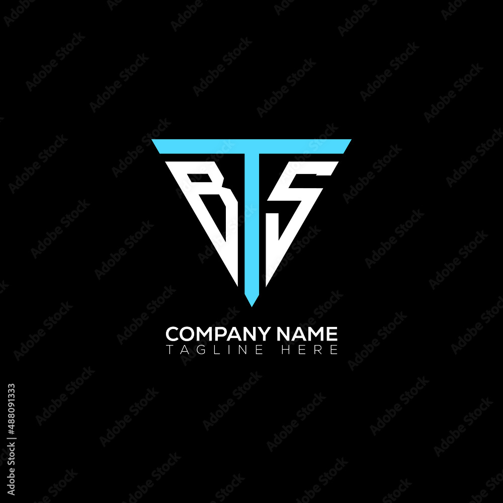BTS letter logo design on black background.BTS creative initials letter ...