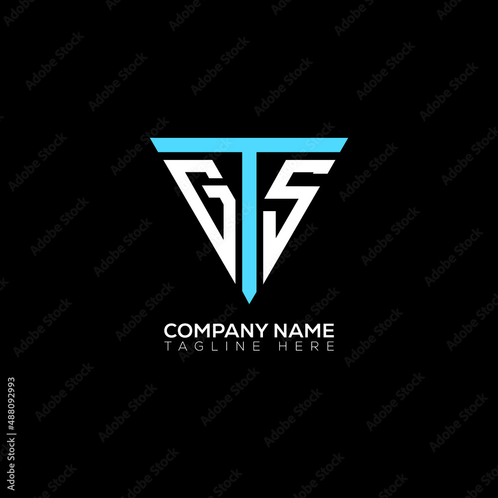 GTS letter logo design on black background.GTS creative initials letter ...