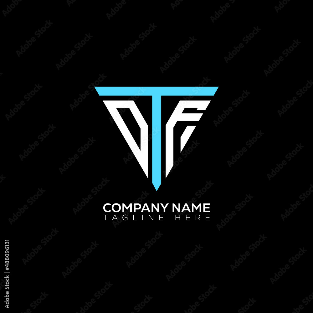 OTF letter logo design on black background.OTF creative initials letter ...