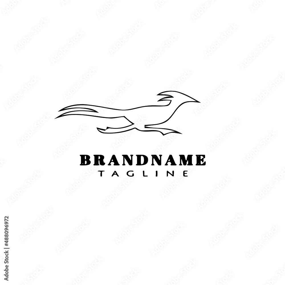 roadrunner logo cartoon icon design template black isolated vector ...