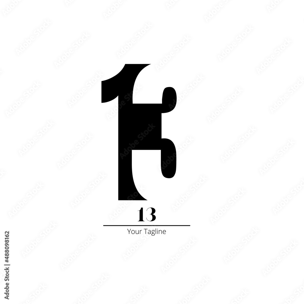 13 number logo template vector icon design Stock Vector | Adobe Stock